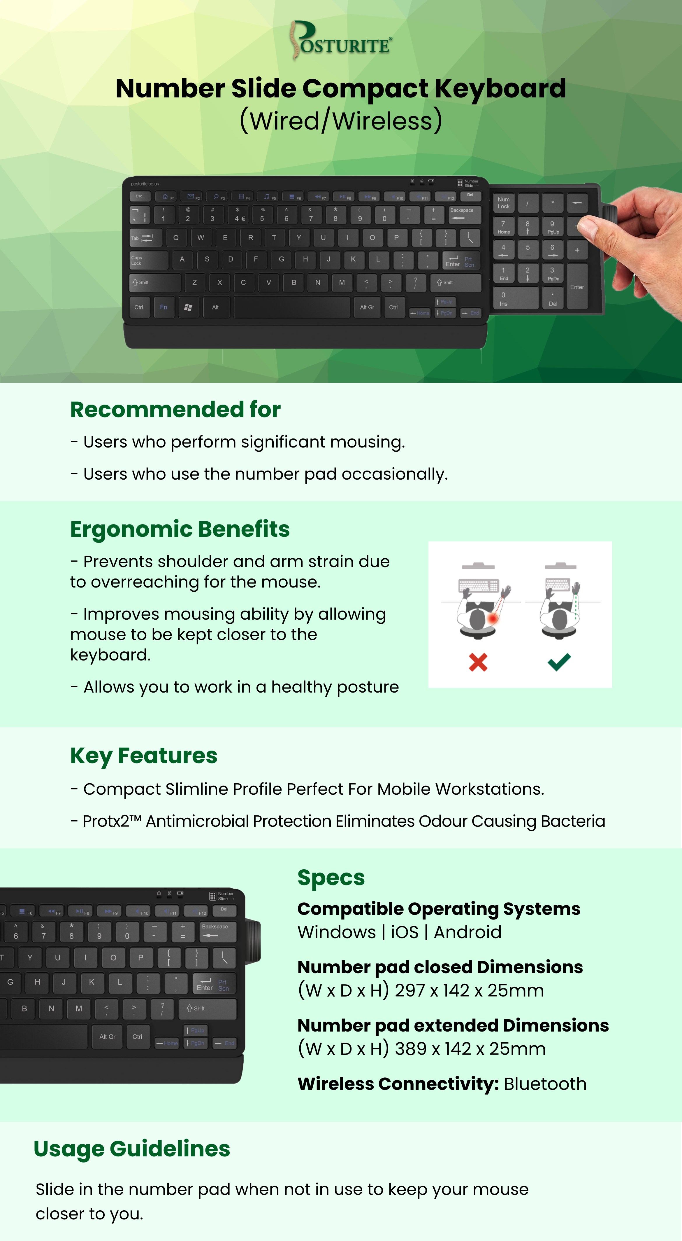 Posturite Number Slide Keyboard